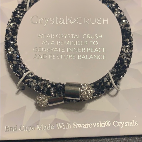 Jewelry | Crystal Crush Black And Silver Bracelet | Poshmark